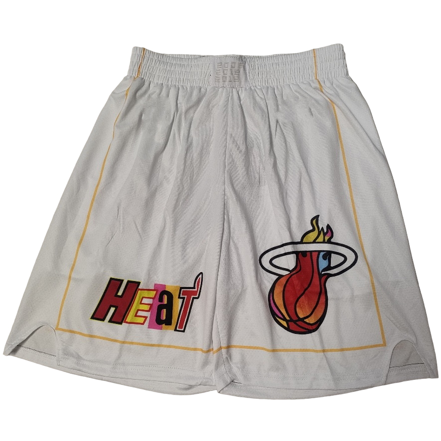 Miami Heat Vintage Throwback Classic Casual Basketball Shorts