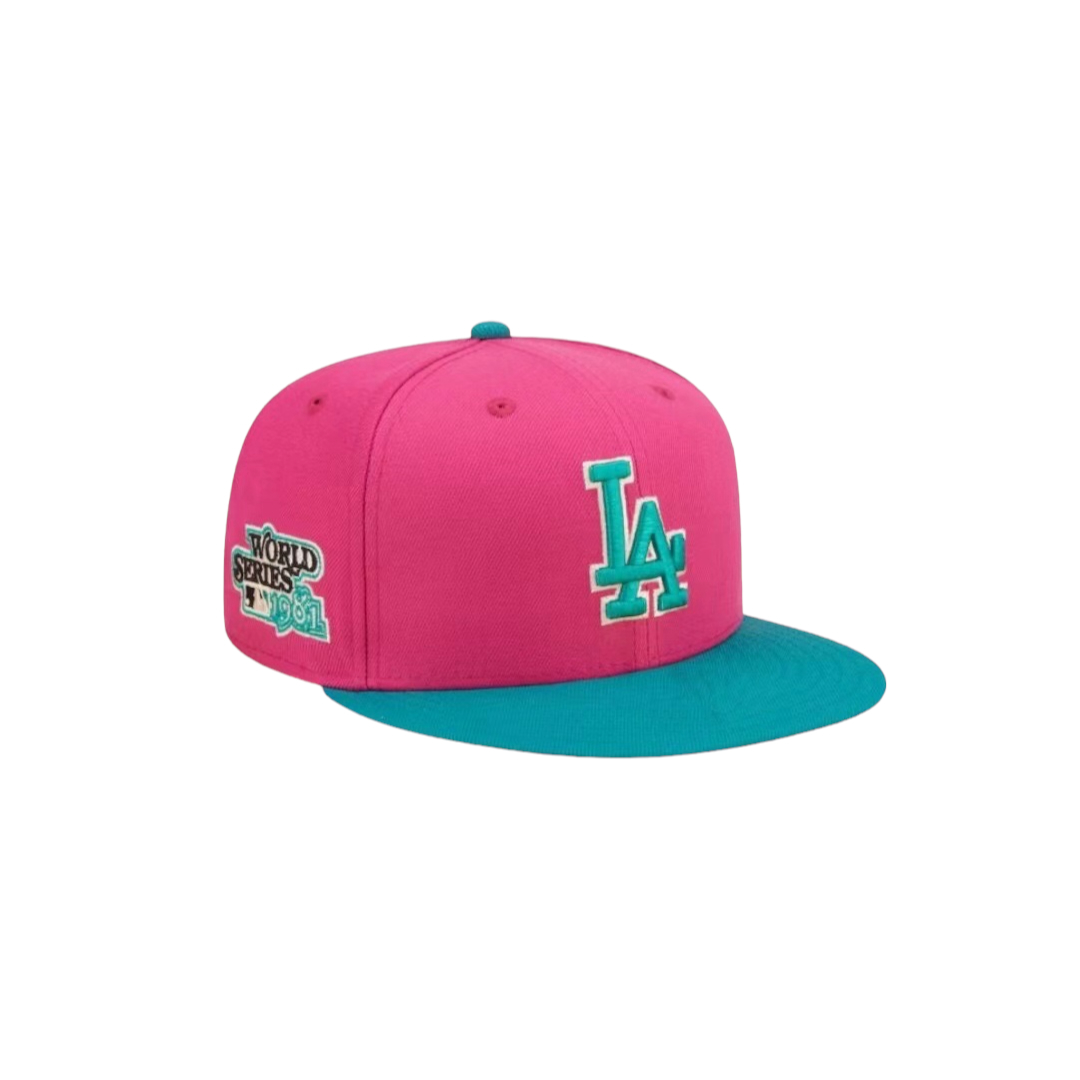 Los Angeles Dodgers Pink Green Fitted Cap